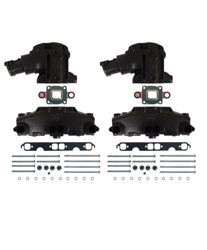 Cast Iron Dry Joint Exhaust Manifolds for 2005 and Newer Mercruiser 5.0L, 5.7L, 6.2L Engines, No ...