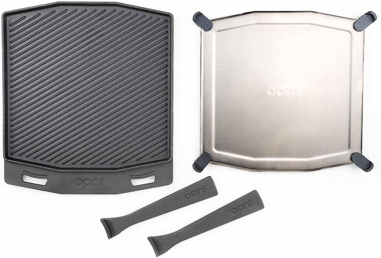 Cast Iron Dual-Sided Grizzler Plate - 37 x 33cm Reversible Griddle with ...