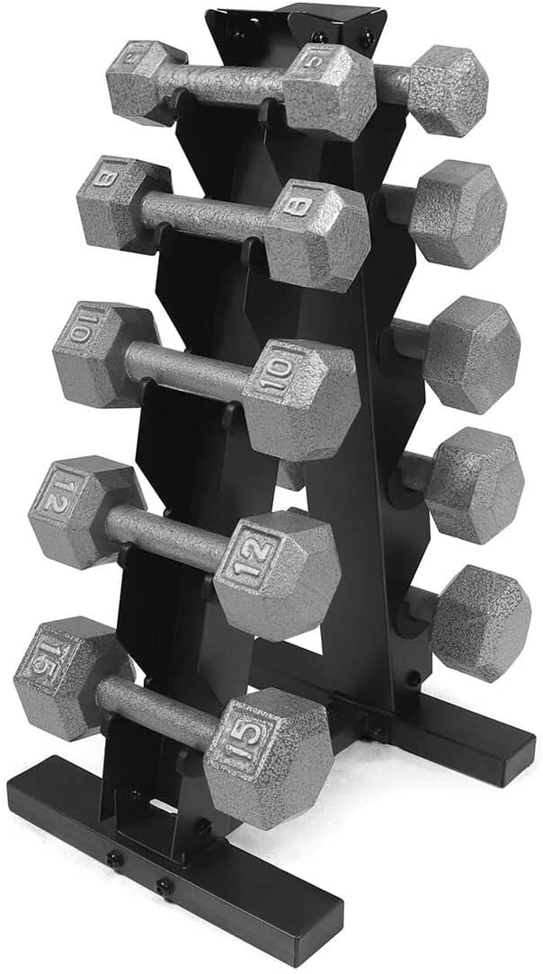 Cast Iron Dumbbell Set - Solid Hexagon Design for Strength Training ...