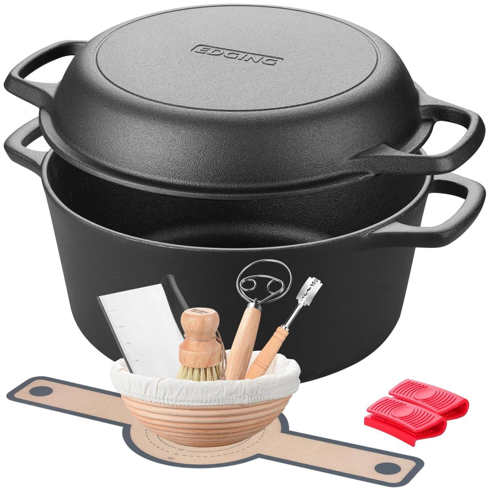 Cast Iron Dutch Oven 5qt 2-in-1 with Skillet Lid - Walmart.com