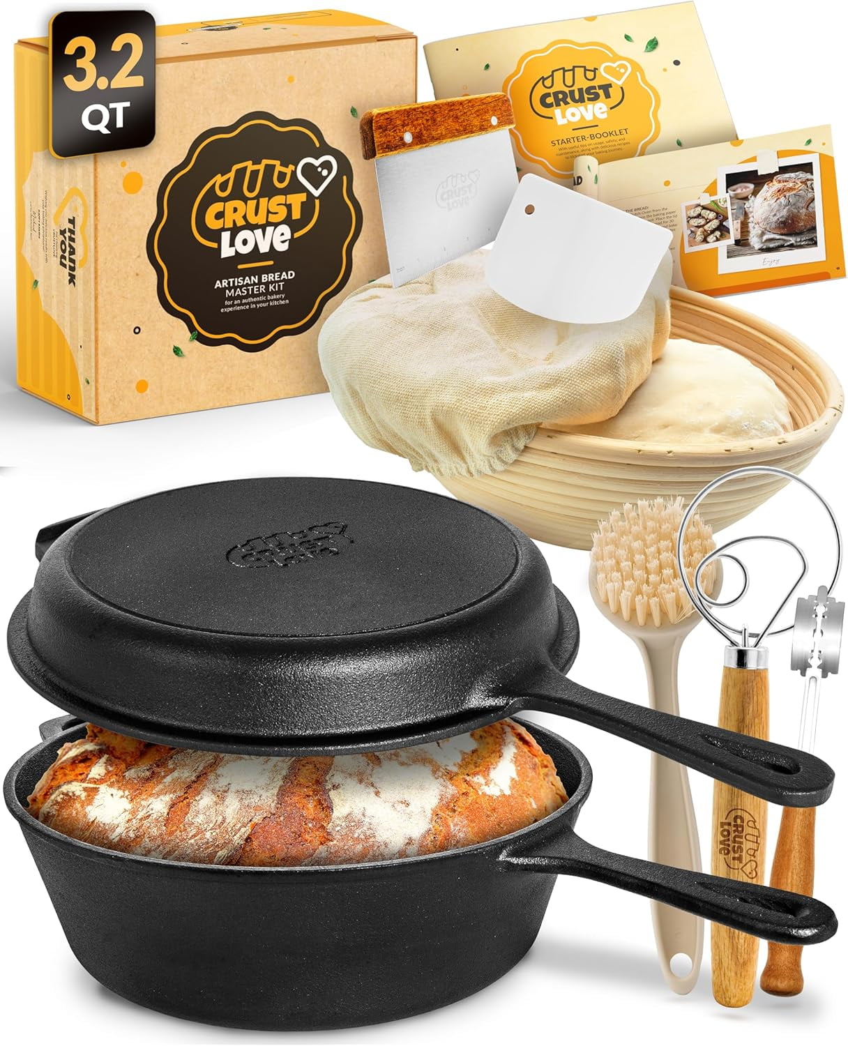 Cast Iron Dutch Oven for Bread Baking - incl. Sourdough Bread Baking ...