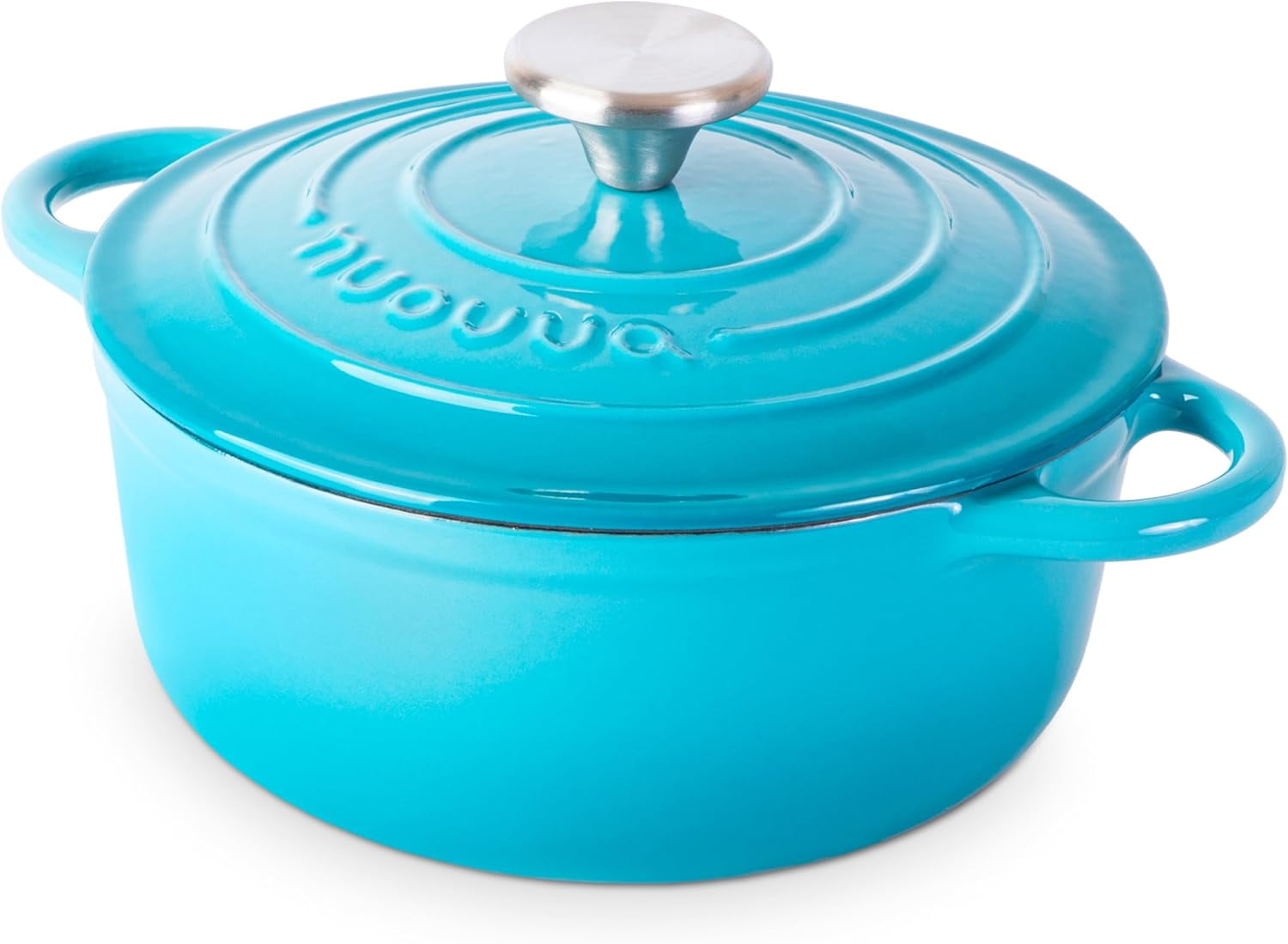 Cast Iron Dutch Oven with Lid – Non-Stick Ovenproof Enamelled Casserole ...