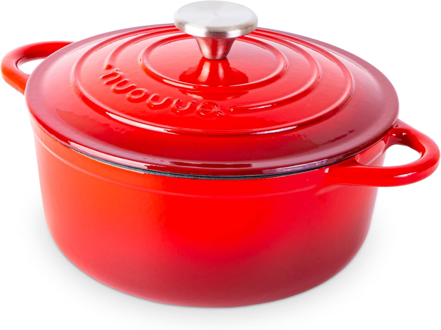 Cast Iron Dutch Oven with Lid – Non-Stick Ovenproof Enamelled Casserole ...