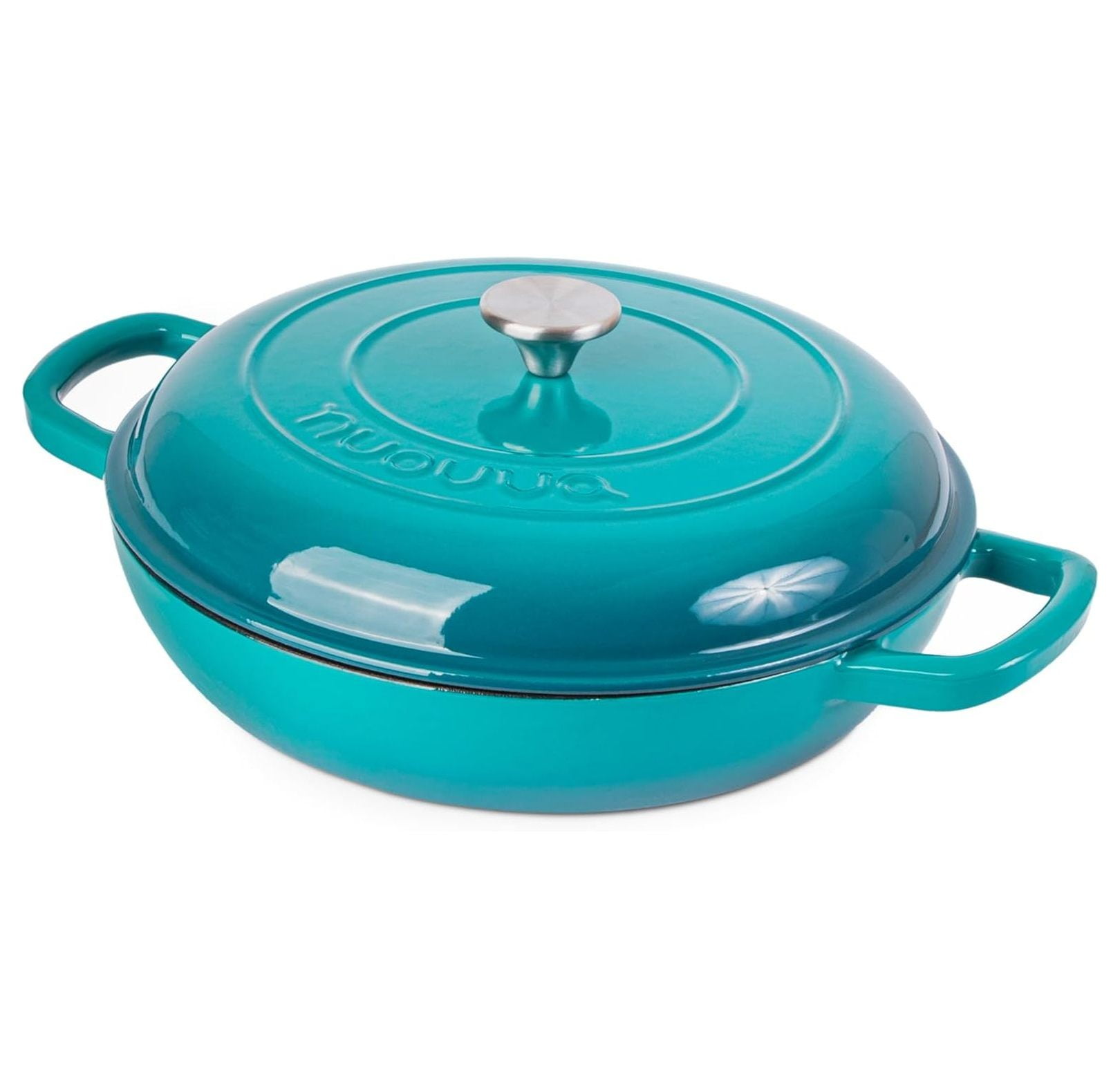 Cast Iron Dutch Oven with Lid – Non Stick Shallow Dutch Oven Pot, Oven ...