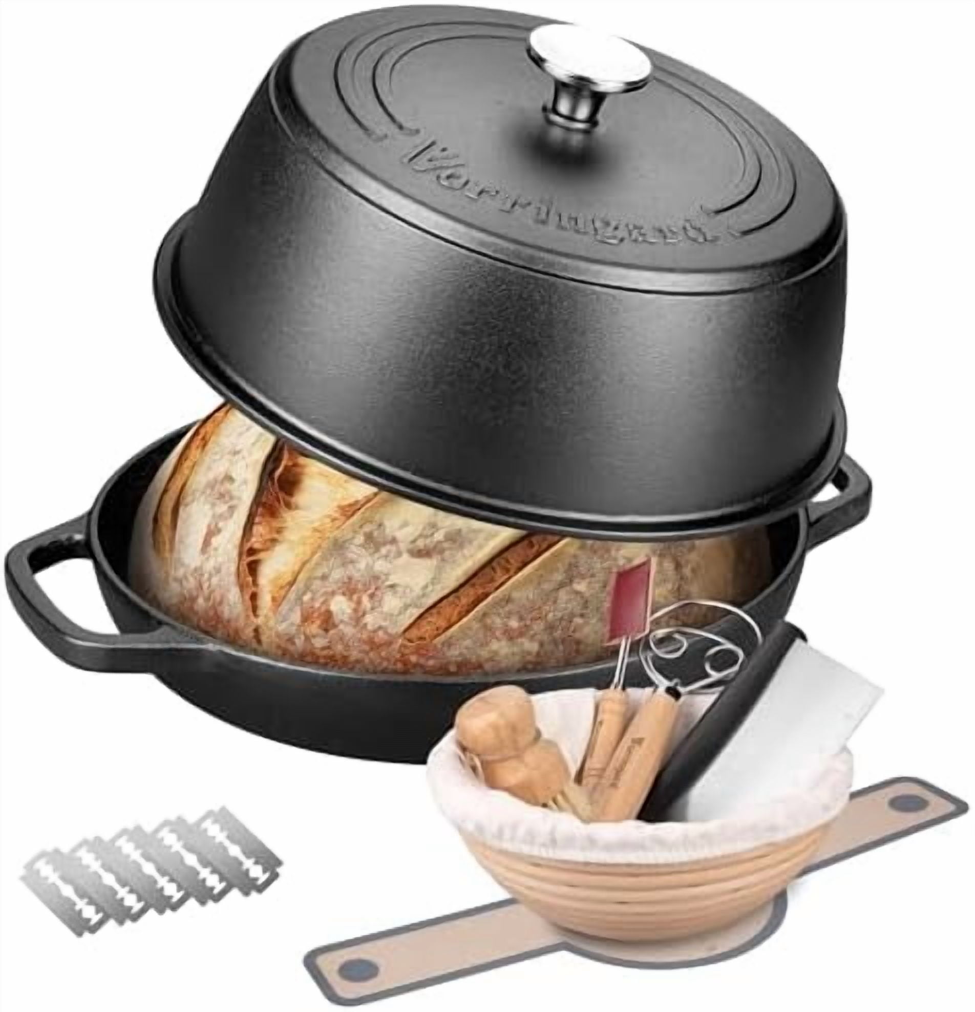 Cast Iron Dutch Oven Pot with Lid for Bread Baking - include Sourdough ...
