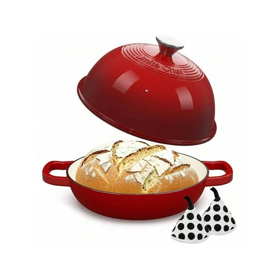 Cast Iron Dutch Oven Pot With Lid, Round Bread Oven Sourdough Bread ...