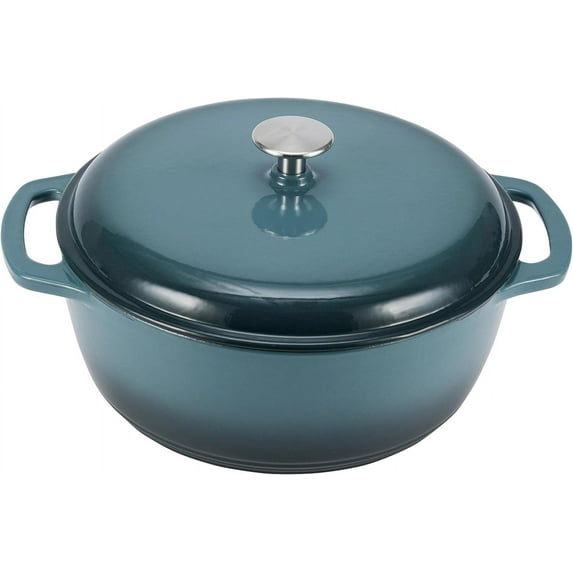 Cast Iron Dutch Oven Pot with Lid, Enameled, Round, Dual Handles, Heavy ...