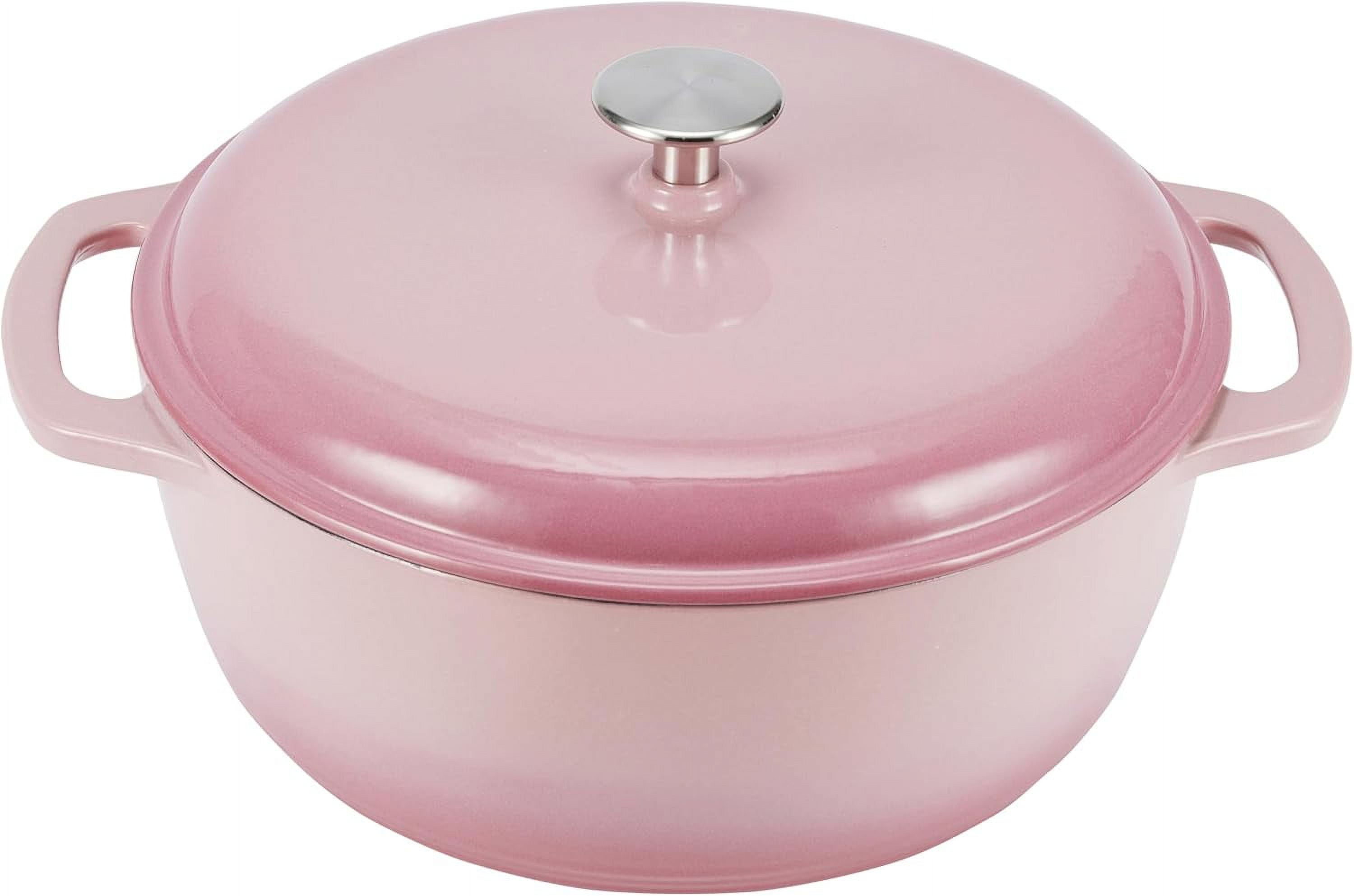 Cast Iron Dutch Oven Pot with Lid, Enameled, Round, Dual Handles, Heavy-Duty, Medium, 6-Quart ...