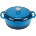 Cast Iron Dutch Oven Pot with Lid, Enameled, Round, Dual Handles, Heavy ...