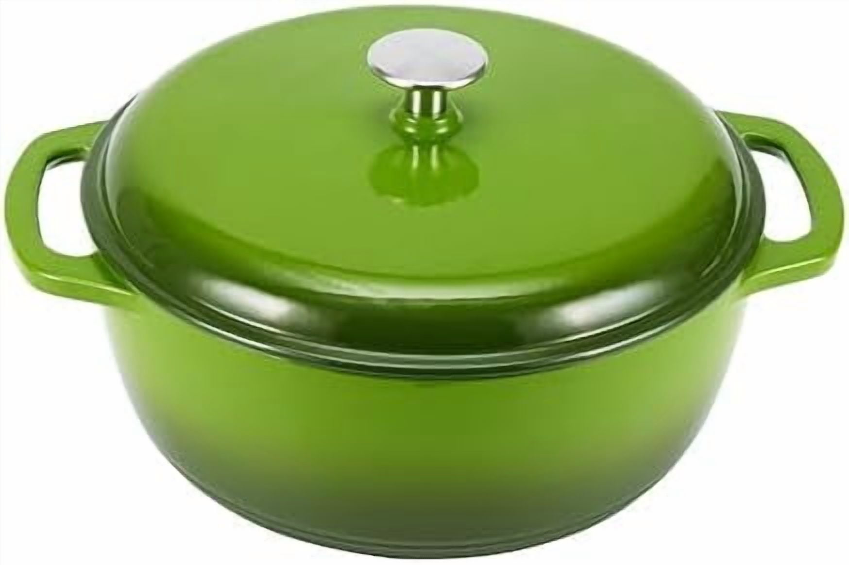 Cast Iron Dutch Oven Pot with Lid, Enameled, Round, Dual Handles, Heavy ...