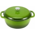 Cast Iron Dutch Oven Pot with Lid, Enameled, Round, Dual Handles, Heavy ...