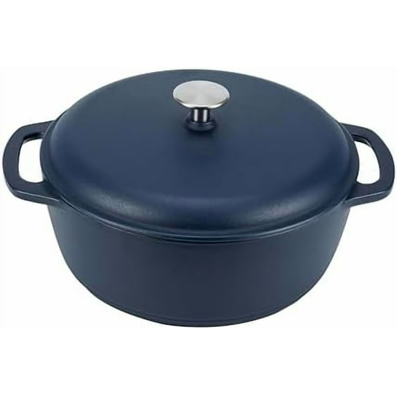 Cast Iron Dutch Oven Pot with Lid, Enameled, Round, Dual Handles, Heavy ...