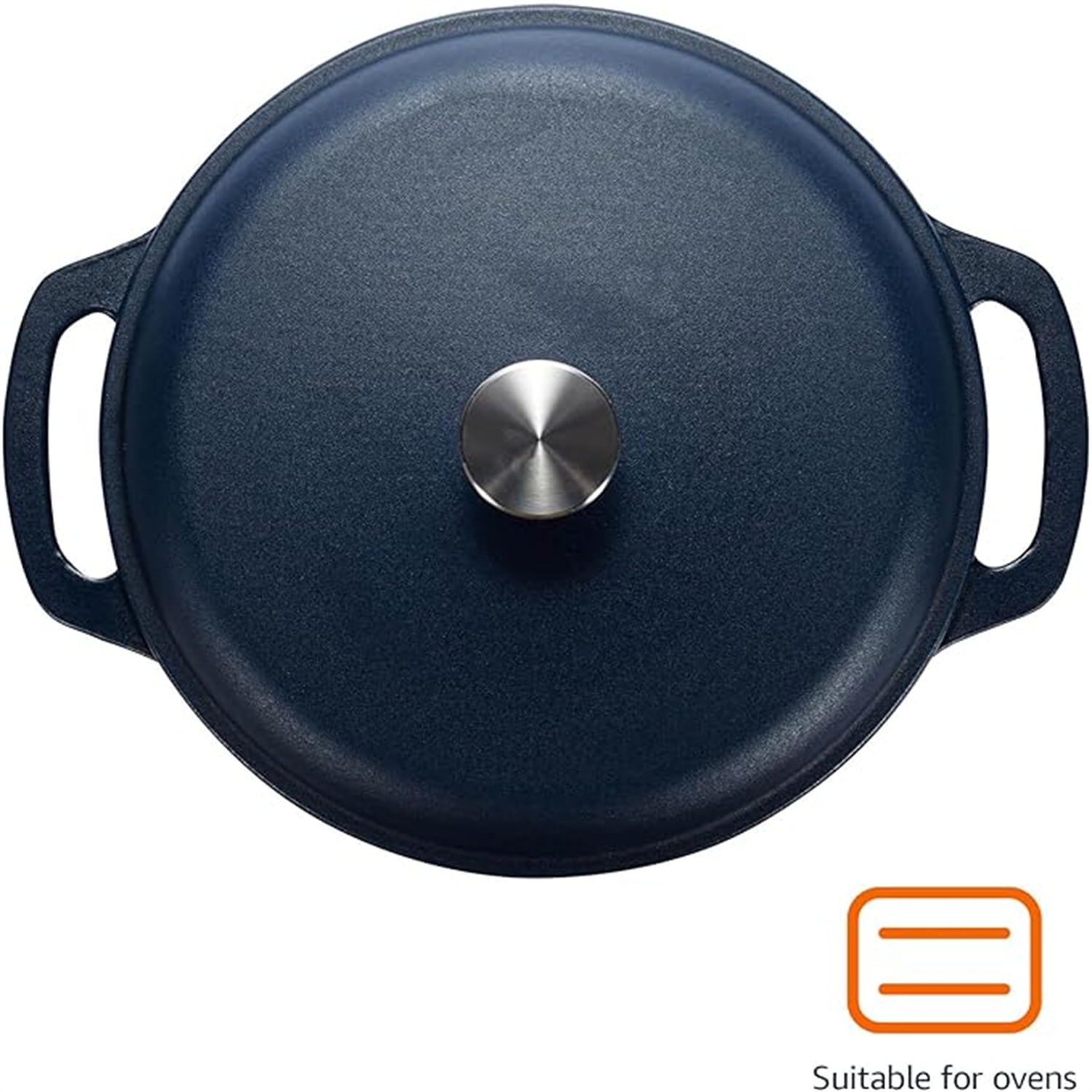 Cast Iron Dutch Oven Pot with Lid, Enameled, Round, Dual Handles, Heavy ...