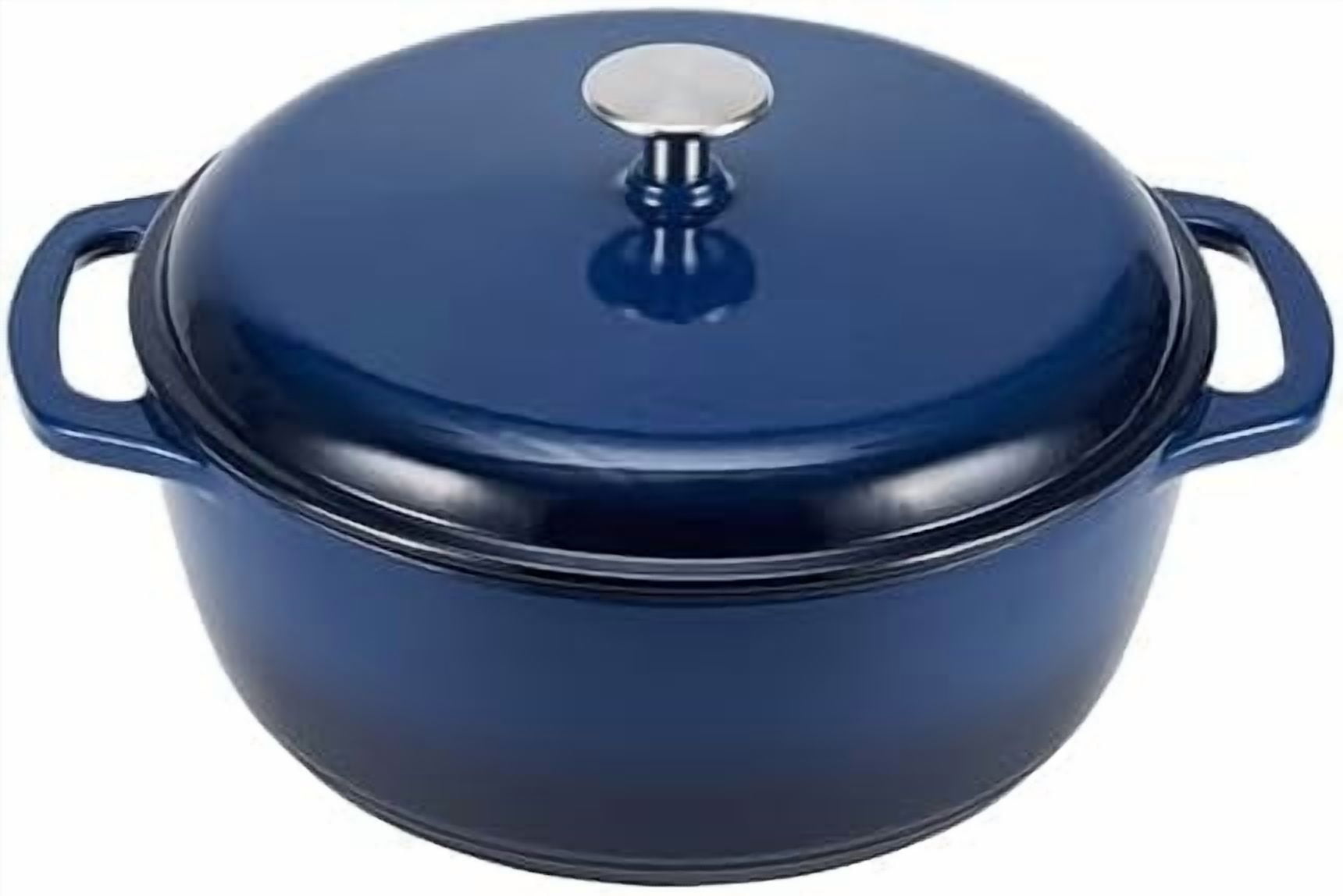 Cast Iron Dutch Oven Pot with Lid, Enameled, Round, Dual Handles, Heavy ...