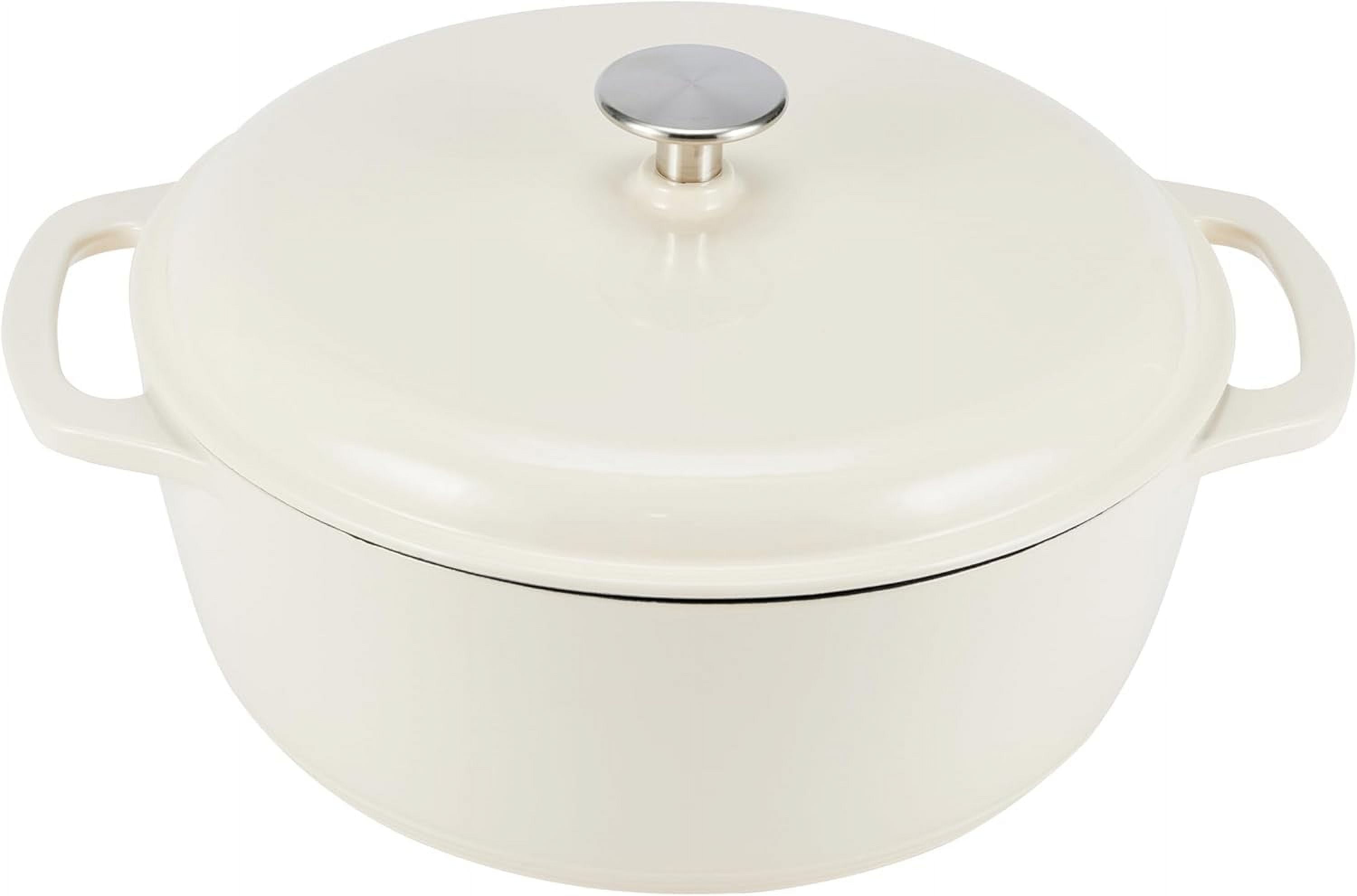 Cast Iron Dutch Oven Pot with Lid, Enameled, Round, Dual Handles, Heavy-Duty, Medium, 6-Quart ...
