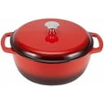 Cast Iron Dutch Oven Pot with Lid, Enameled, Round, Dual Handles, Heavy ...