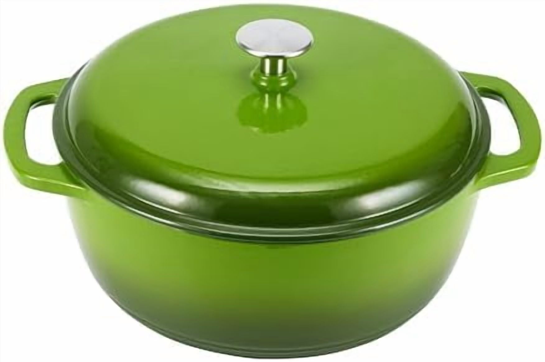 Cast Iron Dutch Oven Pot with Lid, Enameled, Round, Dual Handles, Heavy ...