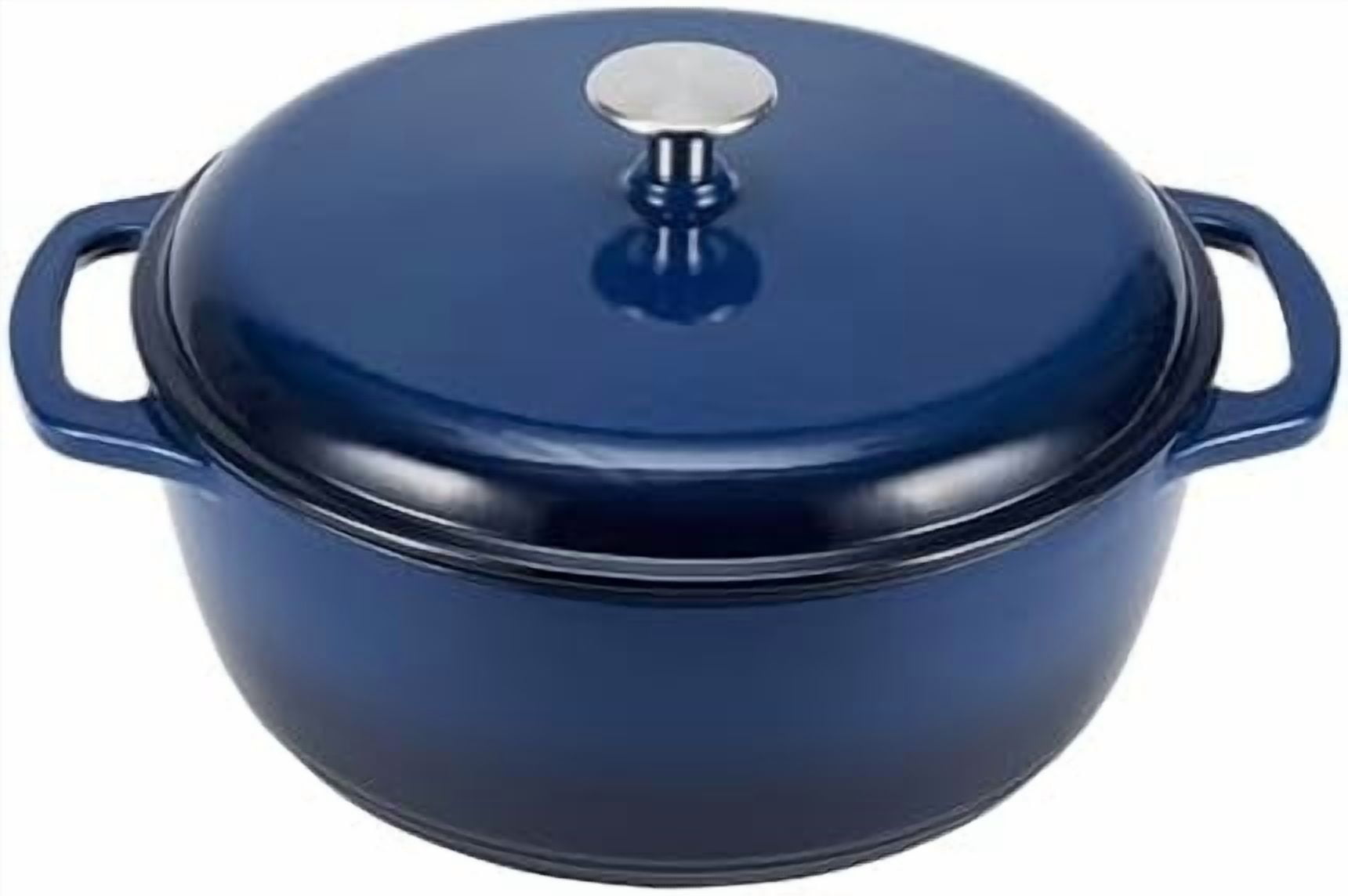 Cast Iron Dutch Oven Pot with Lid, Enameled, Round, Dual Handles, Heavy ...