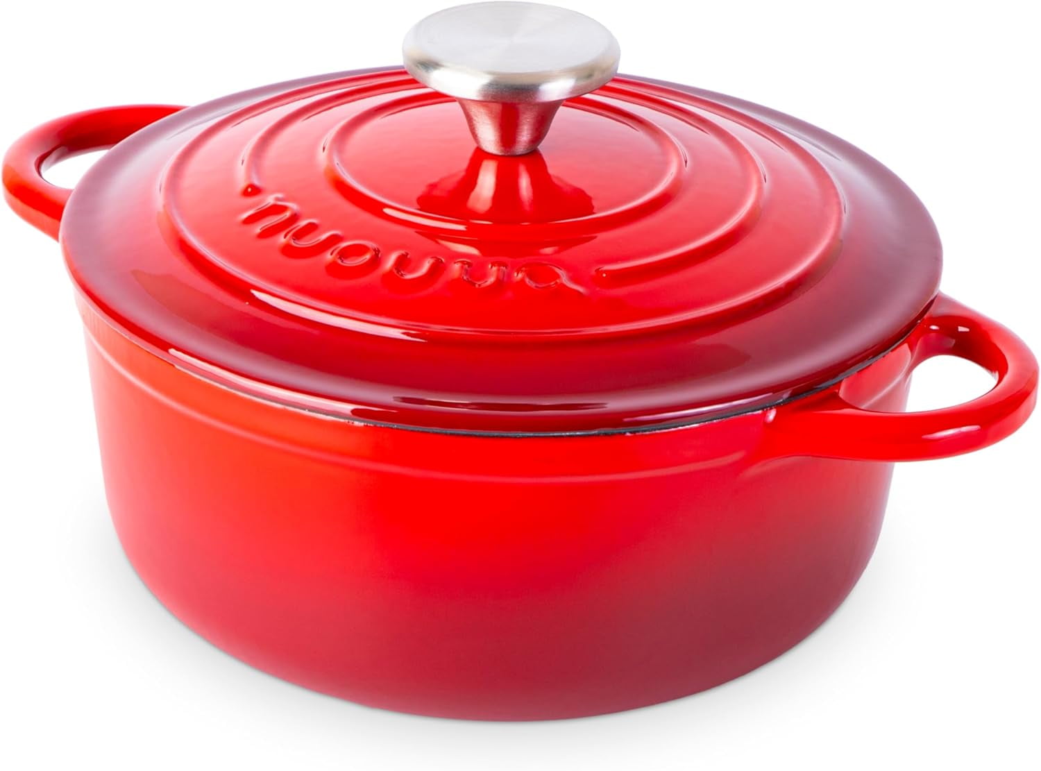Cast Iron Dutch Oven with Lid – Non-Stick Ovenproof Enamelled Casserole ...