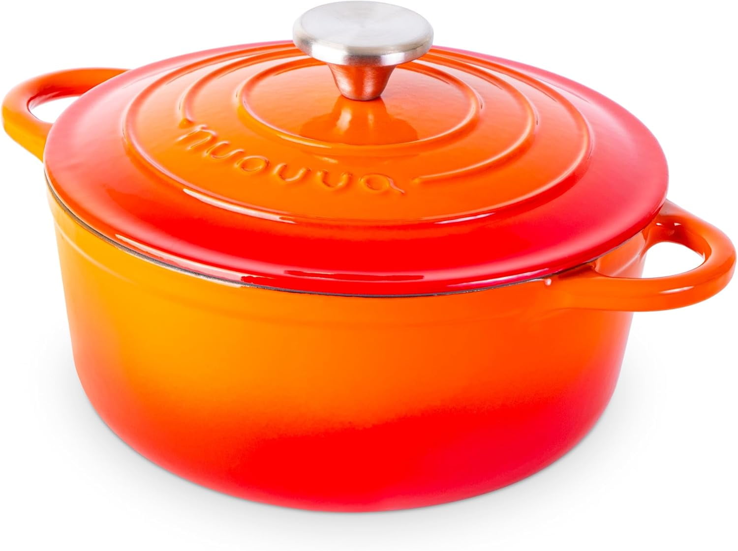 Cast Iron Dutch Oven with Lid – Non-Stick Ovenproof Enamelled Casserole ...