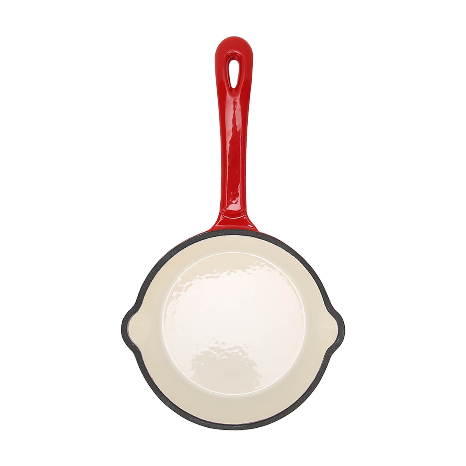 Cast Iron Enamel Deep Frying Pan - Double Layers Nonstick, Long Handle ...