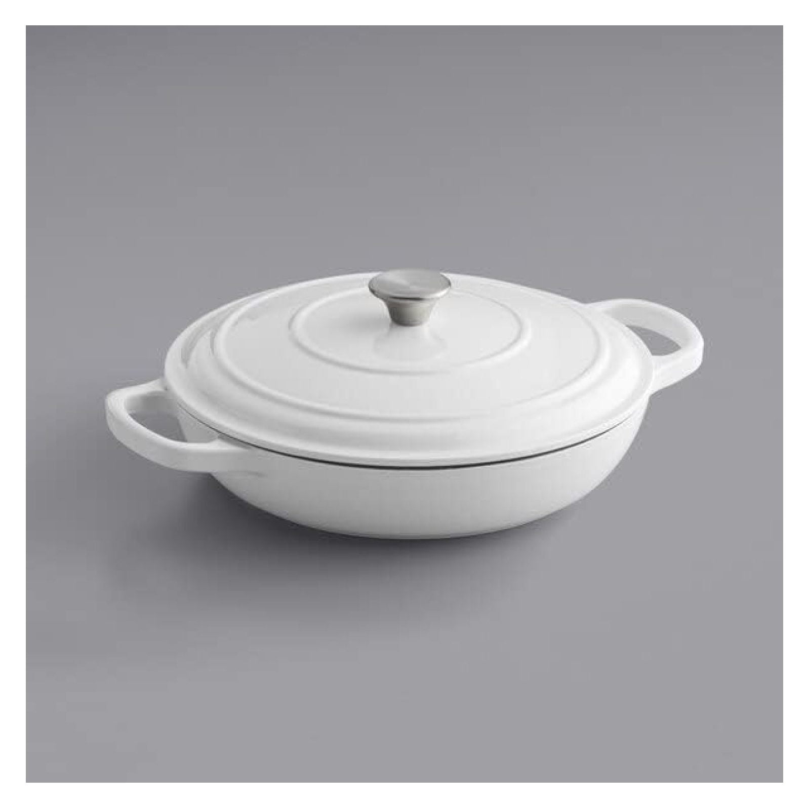 Cast Iron Enameled Brazier 3.5 Qt., Artic White - Walmart.com