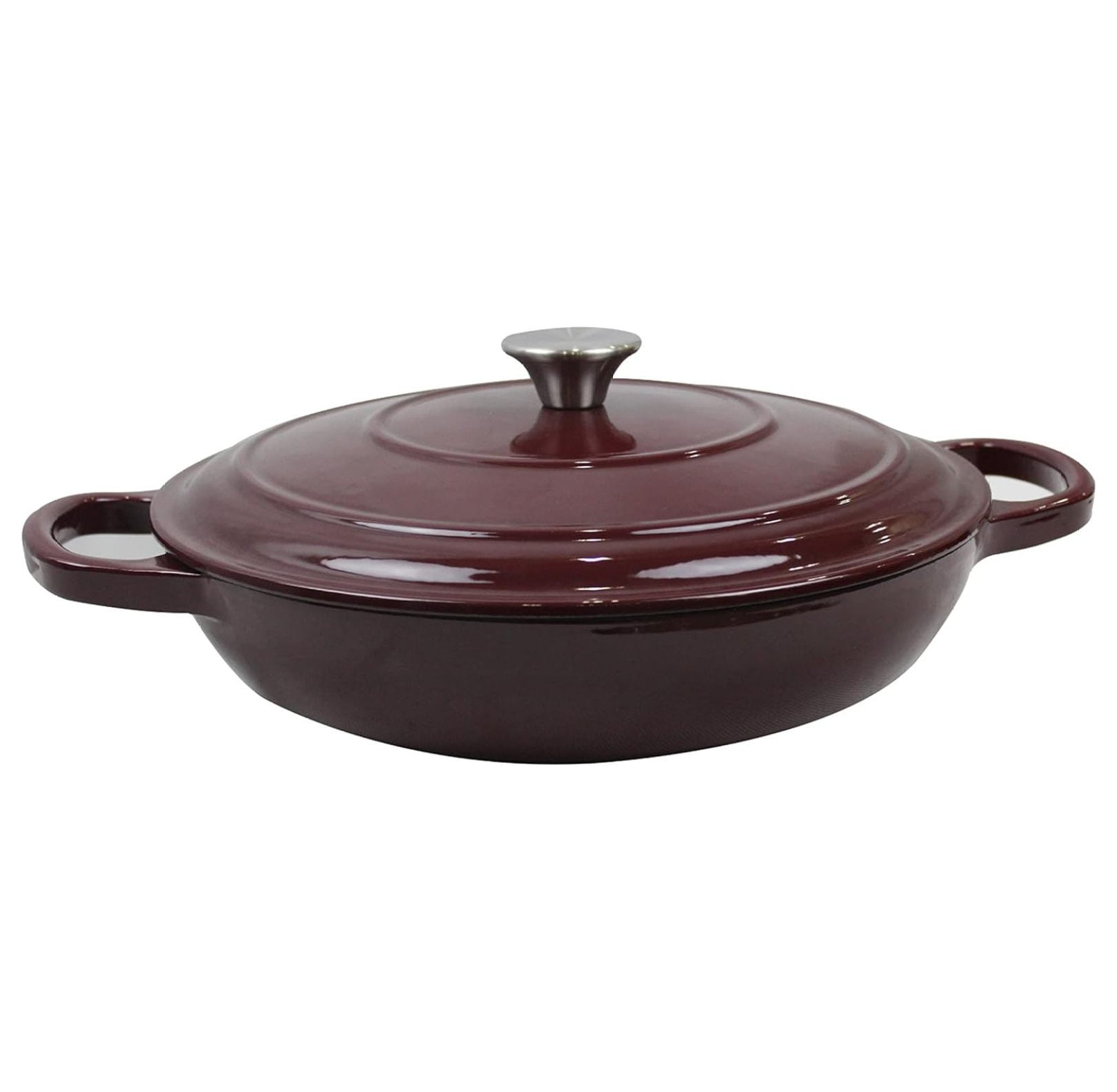 Cast Iron Enameled Brazier 3.5 Qt., Merlot - Walmart.com