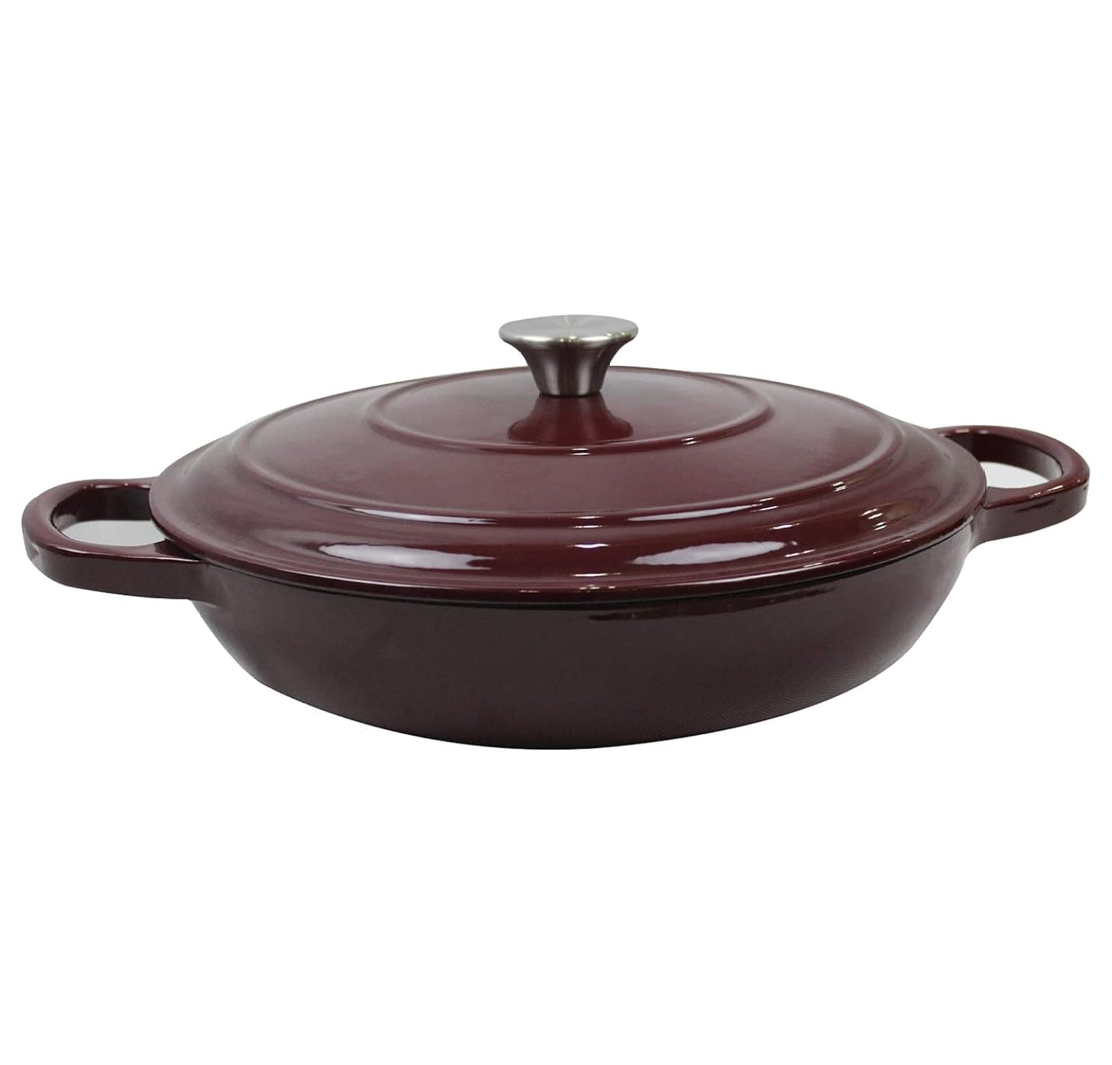 Cast Iron Enameled Brazier 3.5 Qt., Merlot - Walmart.com