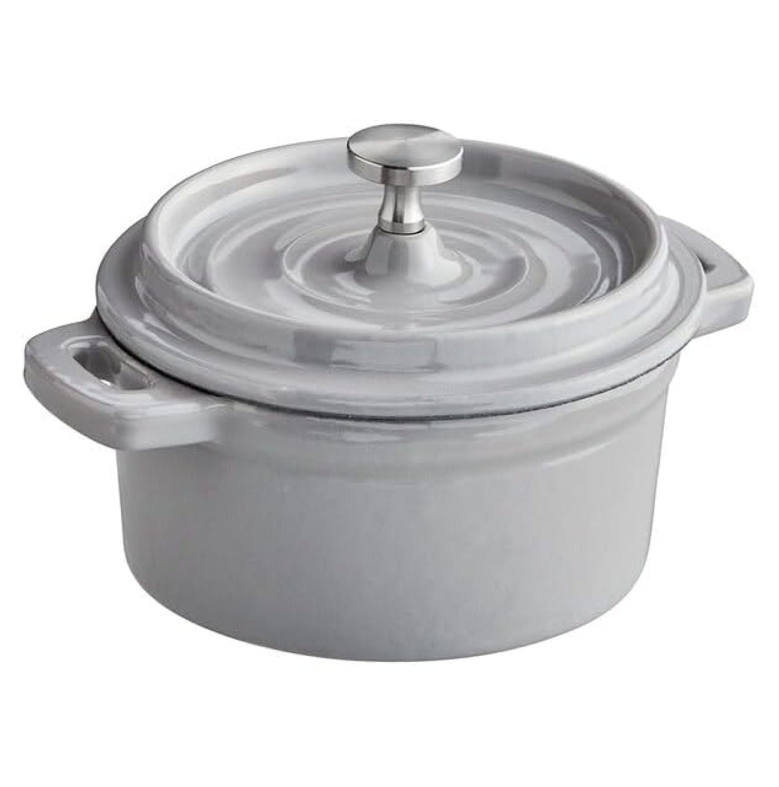 Cast Iron Enameled Cookware (Pot Mini 0.25 Qt., Slate Grey) - Walmart.com