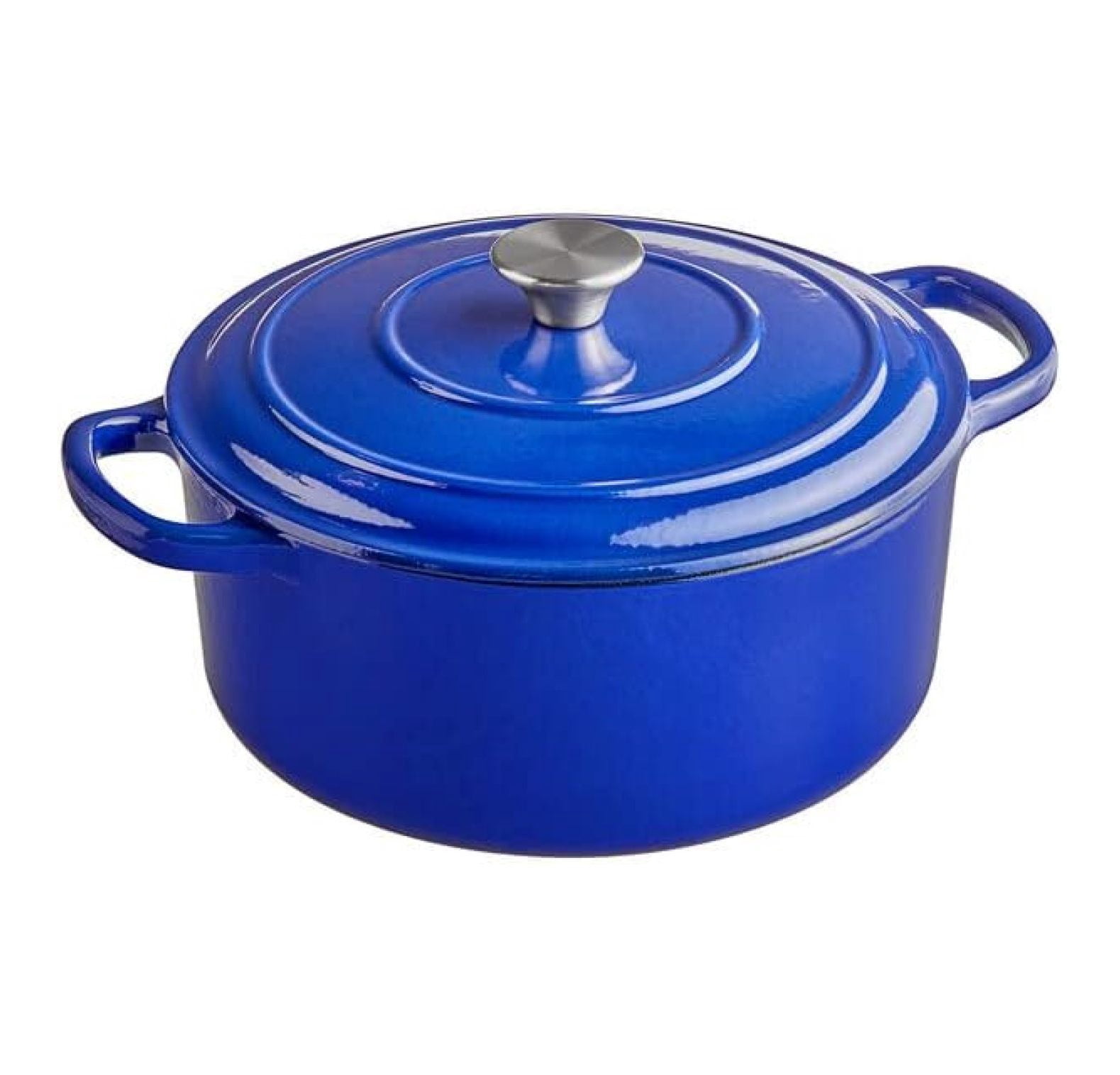 Cast Iron Enameled Pot/Casserole/Duch Oven 6 Qt. With Cover, Blue ...