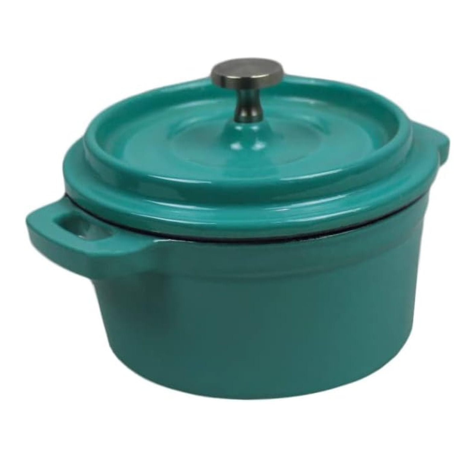 Cast Iron Enameled Pot Mini 0.25 Qt., Aqua - Walmart.com
