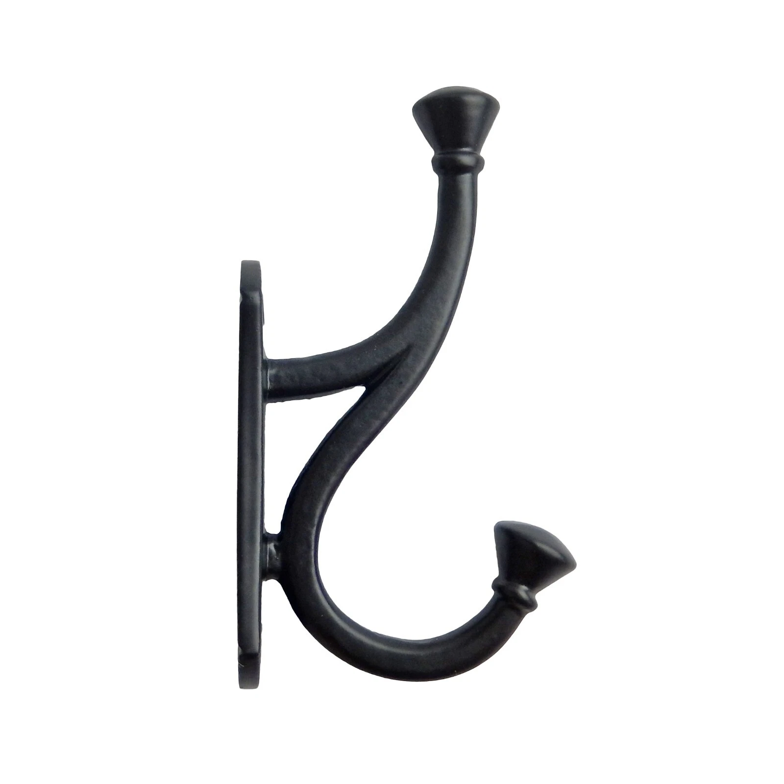 Cast Iron Fancy Curved Double Wall Hook Behind Door Key Towel Coat ...