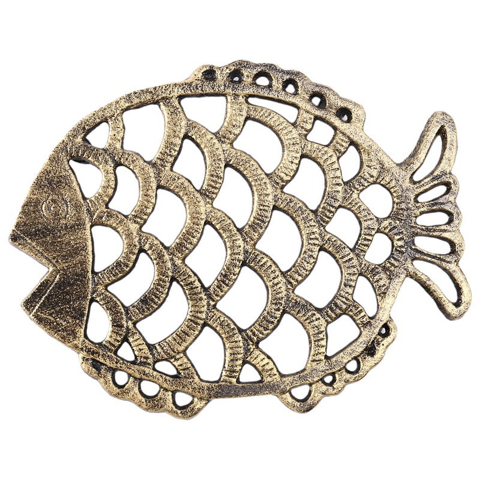 Cast Iron Fish Trivet, 7.5X6Inch Decorative Vintage Pattern for ...
