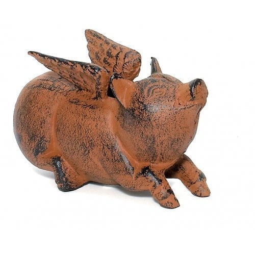 Cast Iron Flying Pig RRF12 Garden Statue Patio Yard Coin Bank ...