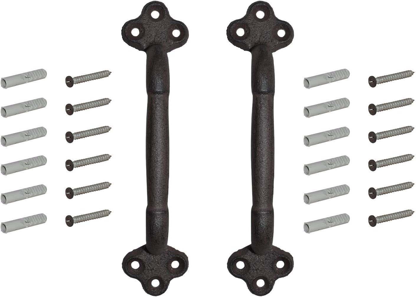 Cast Iron Gate Door Handle Pull Set of Two, Barn Door Handle, Antique ...