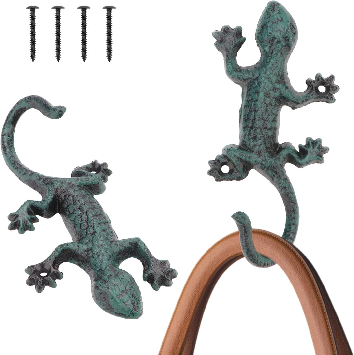 Cast Iron Gecko Wall Hooks Vintage Rustic Coat Rack with Hook Wall Coat ...