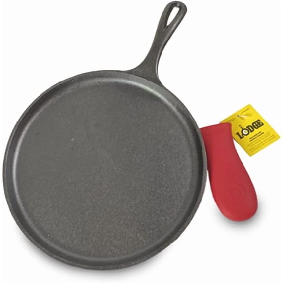 Cast Iron Griddle and Hot Handle Holder, 10.5", Black/Red - Walmart.com