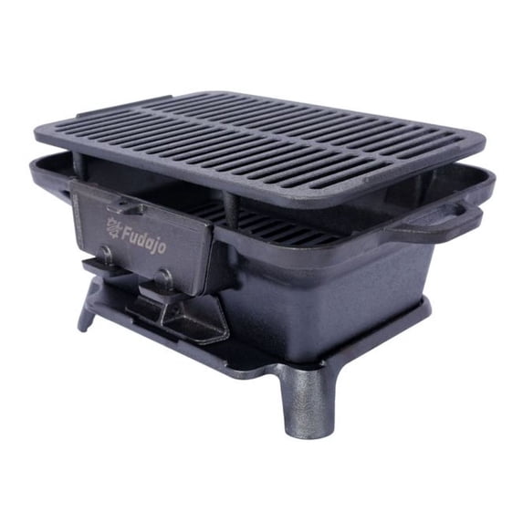 Cast Iron Grill Outdoor Portable, Charcoal Grill Tabletop Skillet ...