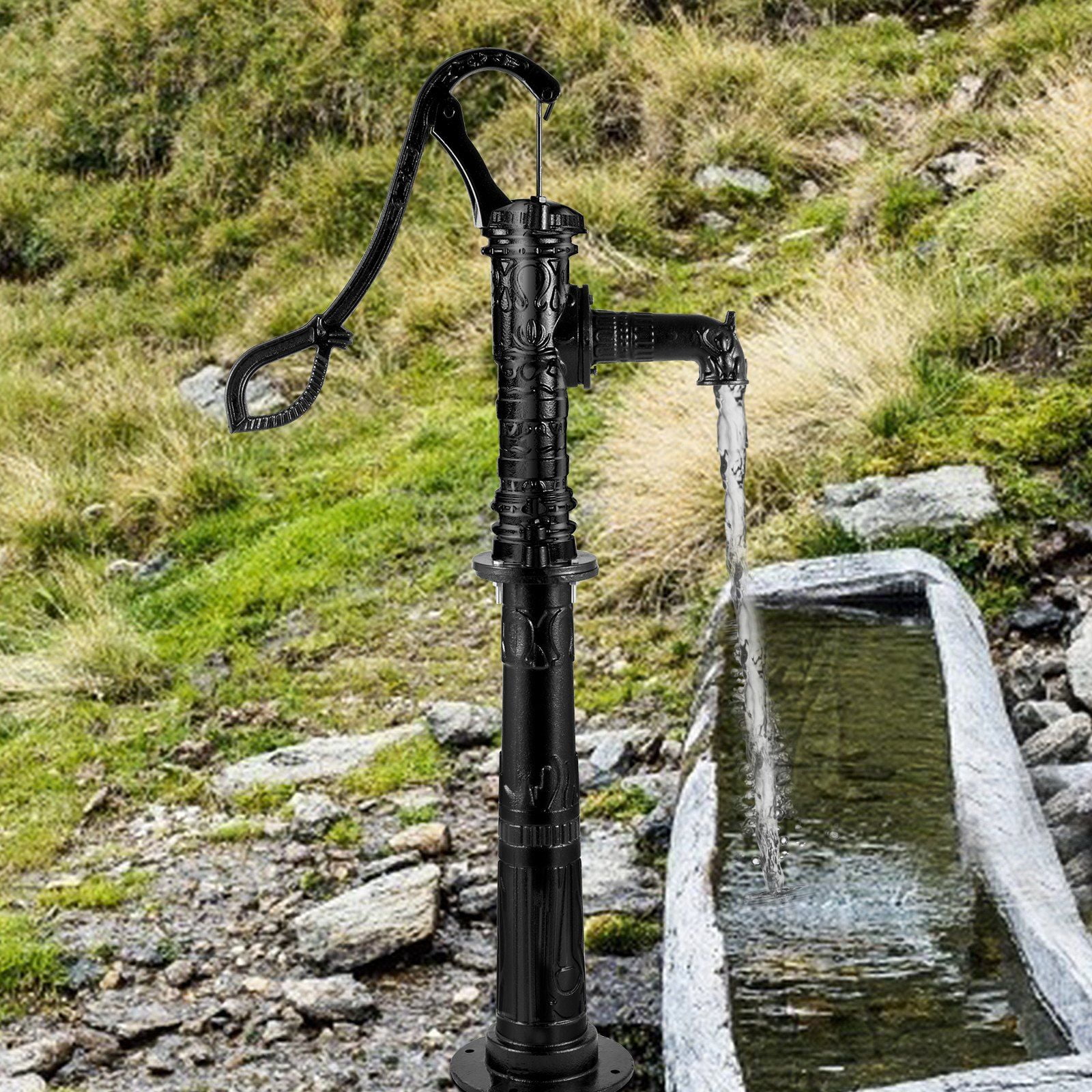 Cast Iron Hand Water Pump with Stand, 53.1 Inch Pitcher Pump & 26 Inch ...