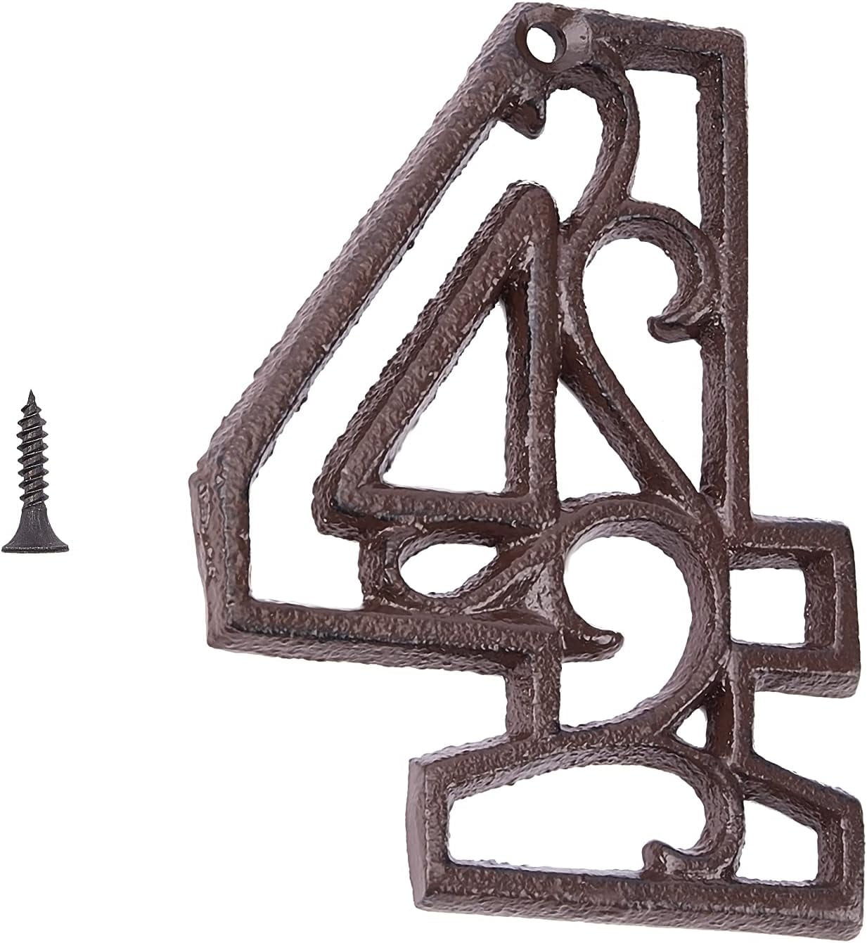 Cast Iron House Numbers 4.4 Inch Decorative Home Address Numbers ...