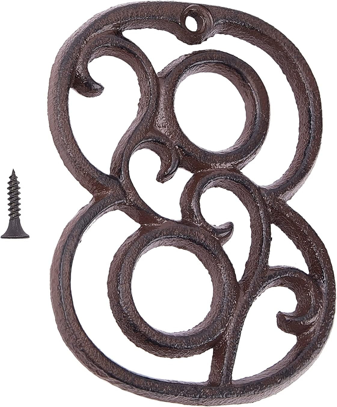 Cast Iron House Numbers 4.4 Inch Decorative Home Address Numbers ...