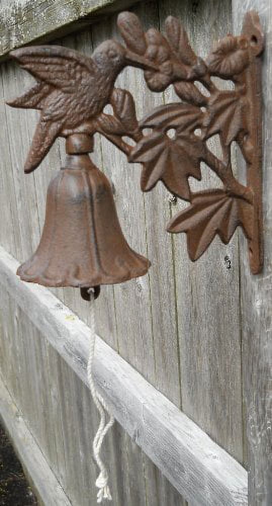 Cast Iron Hummingbird Dinner Bell Yard Art Wall Hanging Garden ...
