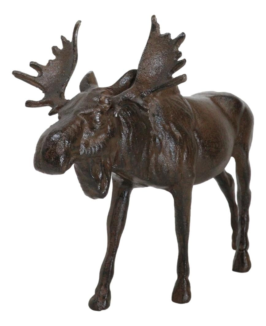 Cast Iron Large Emperor Stag Elk Bull Moose In Bronze Finish Figurine ...