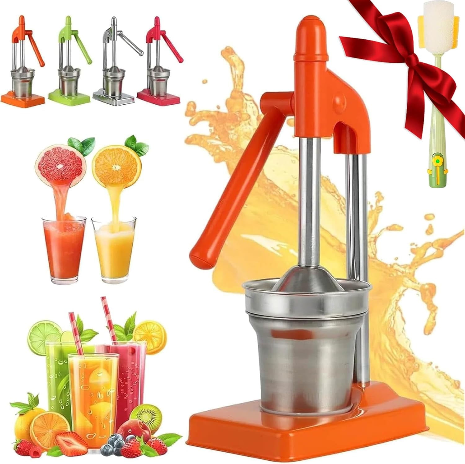 Cast Iron Lemon Juicer, Heavy Duty Manual Citrus Press for Oranges ...