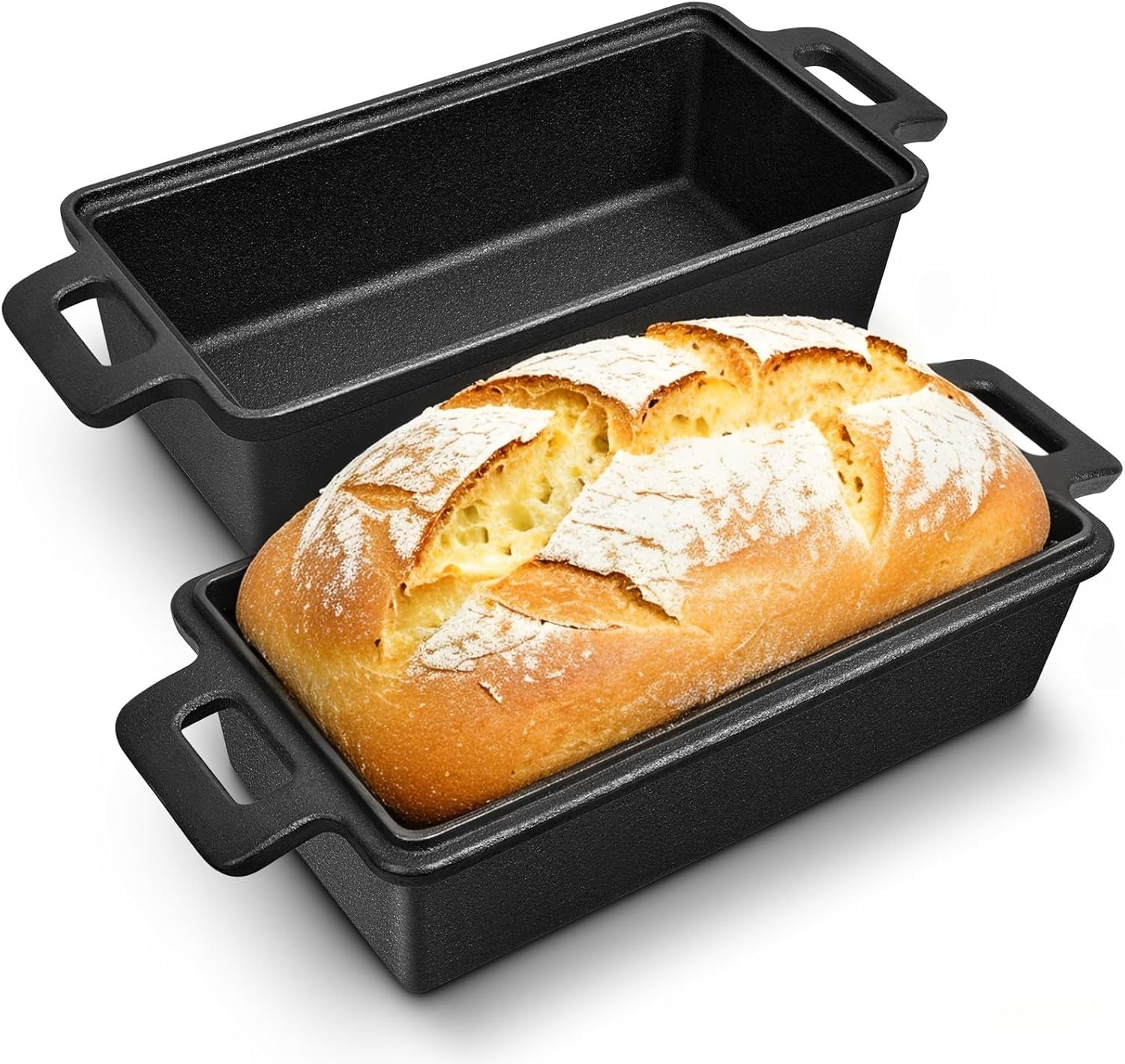Cast Iron Loaf Pan With Lid, 9×5 in – 2‑in‑1 Heavy‑Duty & Oven‑Safe Loaf Pan for Sourdough ...