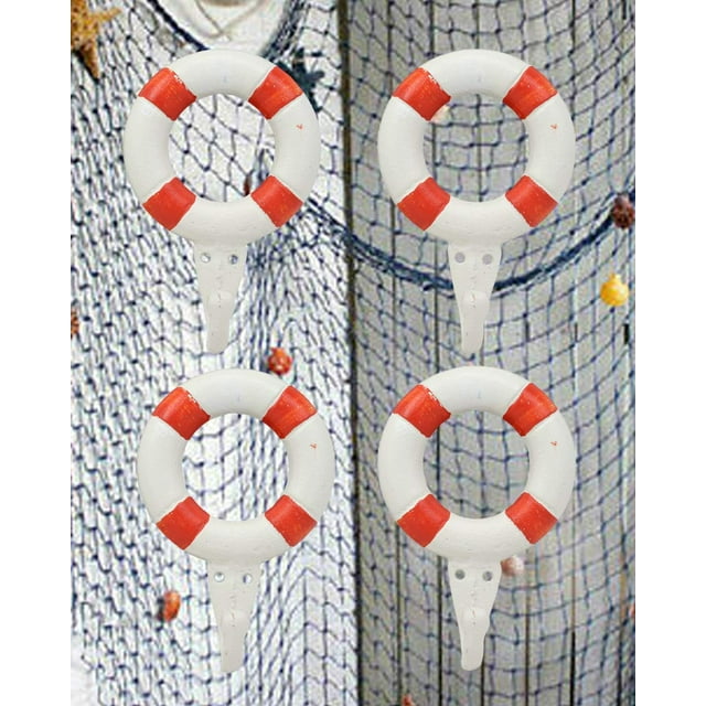 Cast Iron Nautical Coastal Lifeguard Life Ring Buoy Wall Hook Accent ...