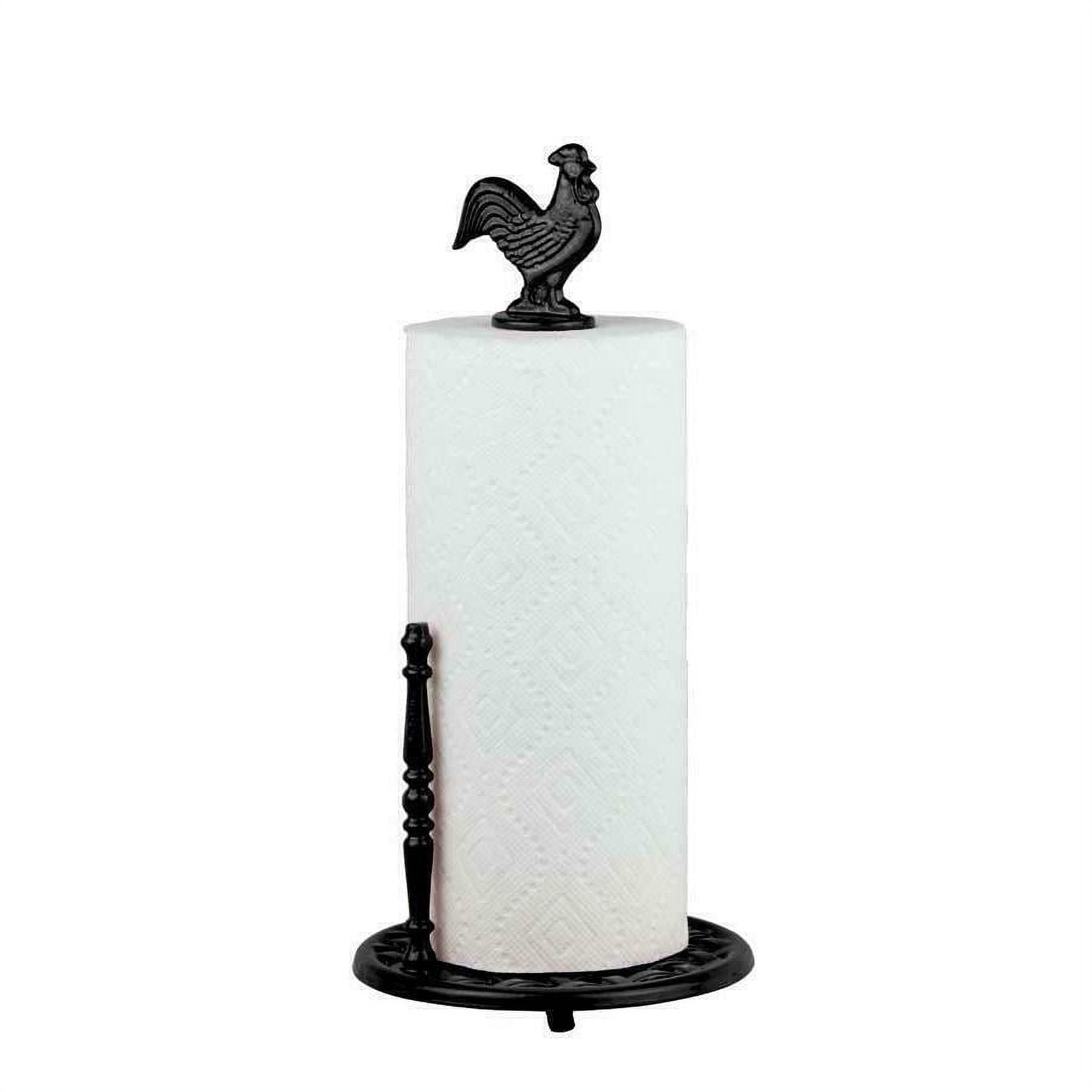 Cast Iron Chicken Design Paper Towel Holder with Dispensing Side Bar ...