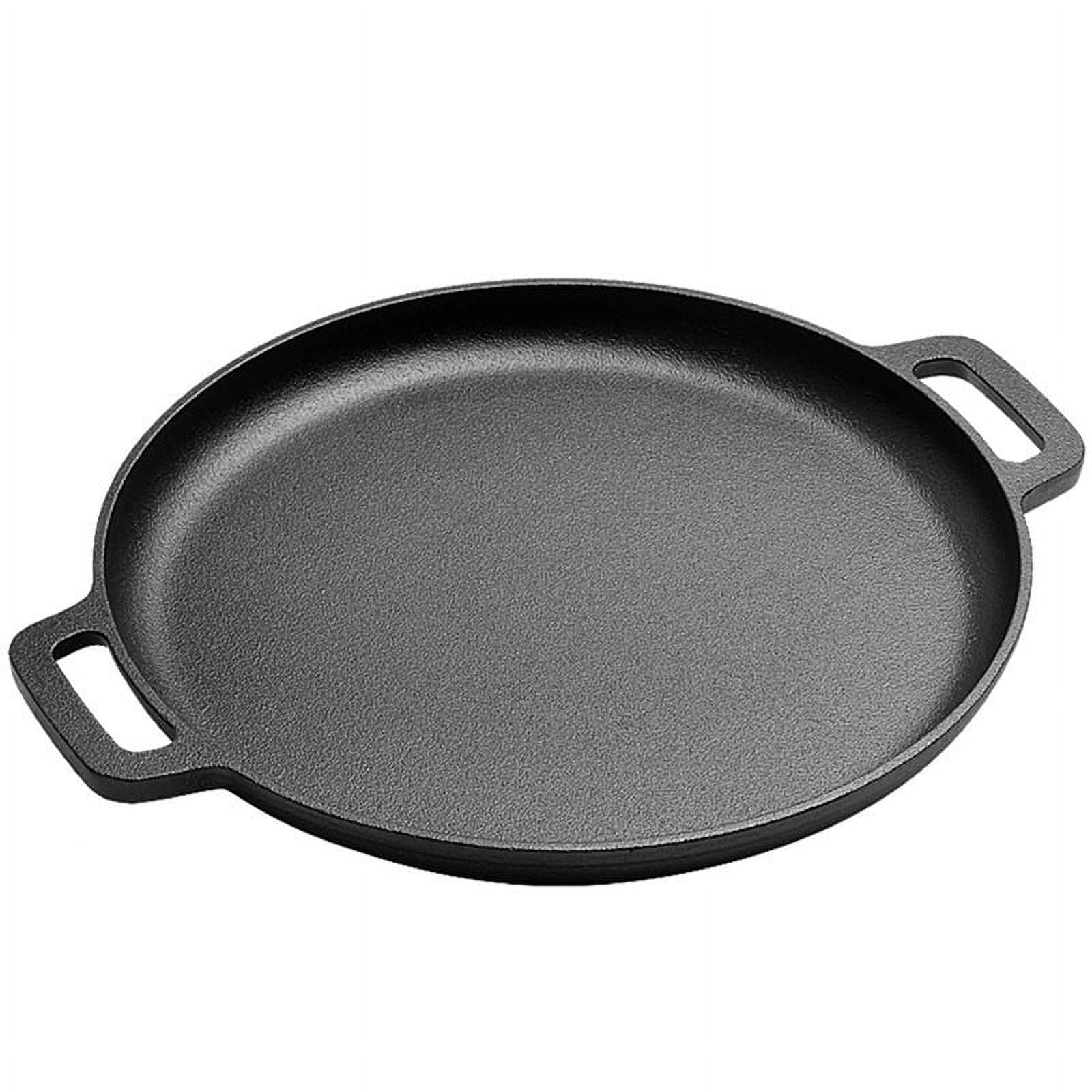 Cast Iron Pizza Pan Steel Pizza Cooker with Handles Deep Stone for Oven ...