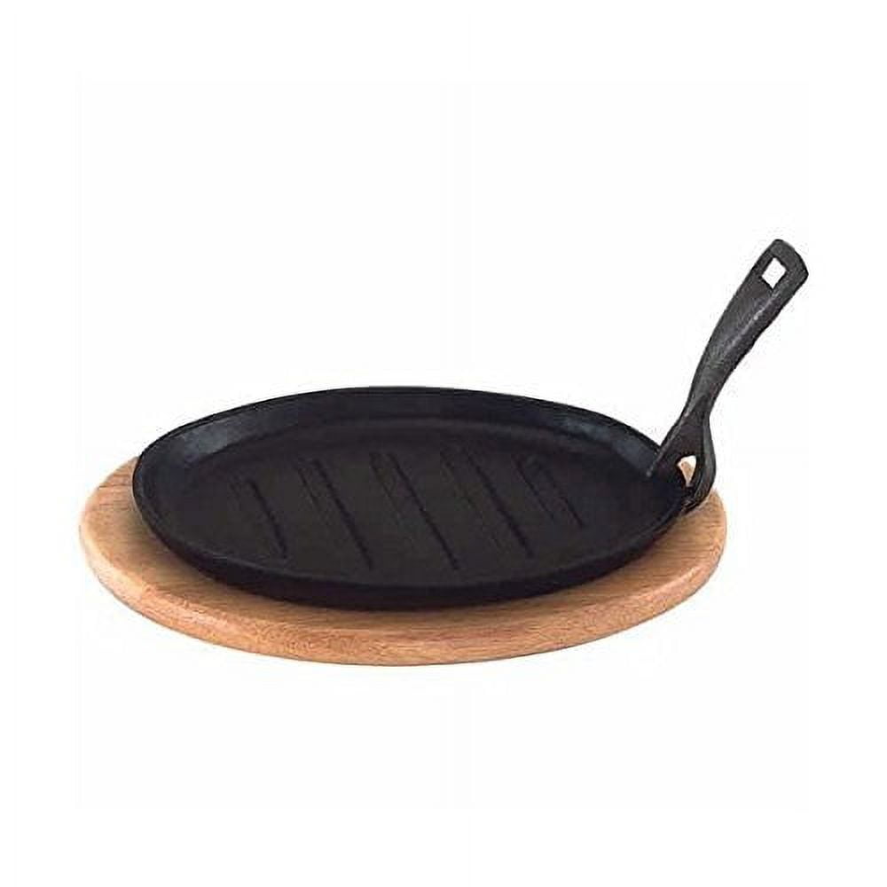 Cast Iron Platter W/Hdl, Hdl Sleeve, Wood Underliner CIZP-15/Set ...