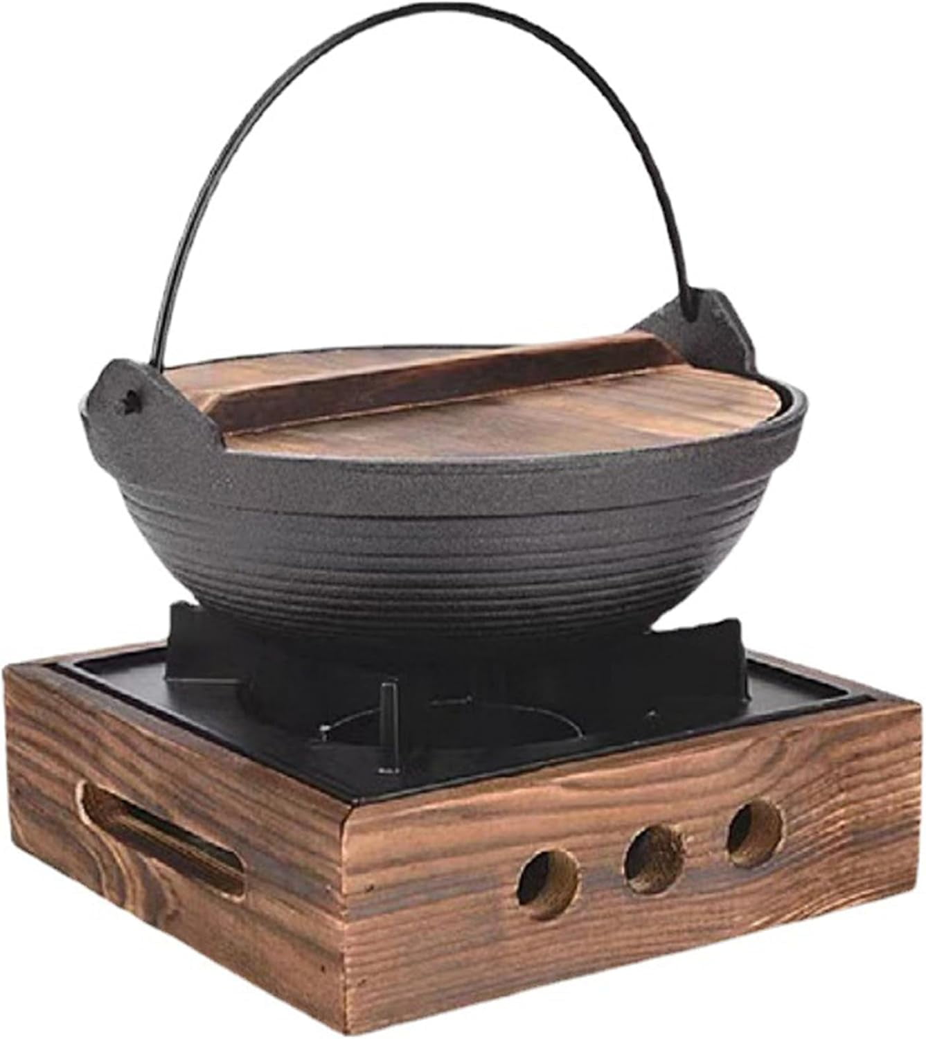 Cast Iron Pot Pan Japanese Style Cast Iron Shabu Shabu Hot Pot Single ...